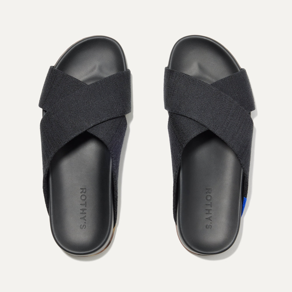 The Weekend Slide in Black | Women's Sandals | Rothy's