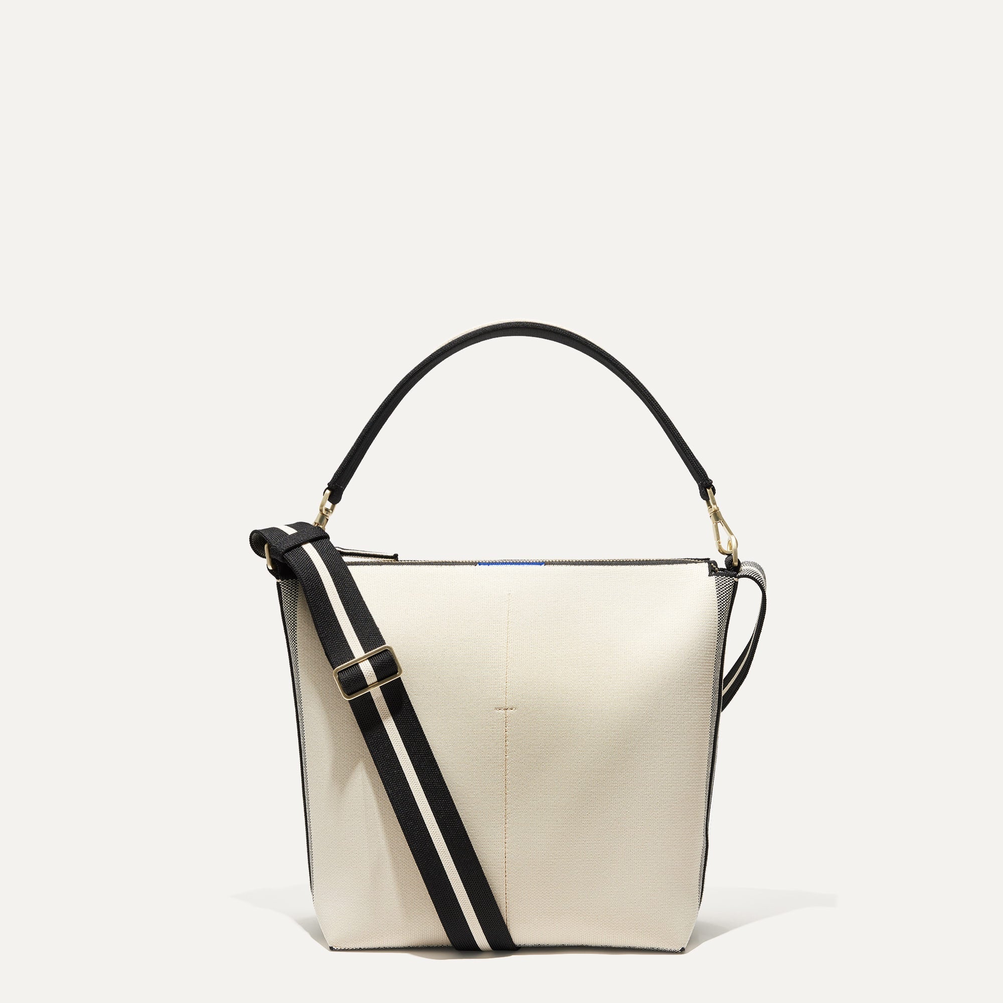 The Mini Zip Bucket in Ivory and Black | Rothy's