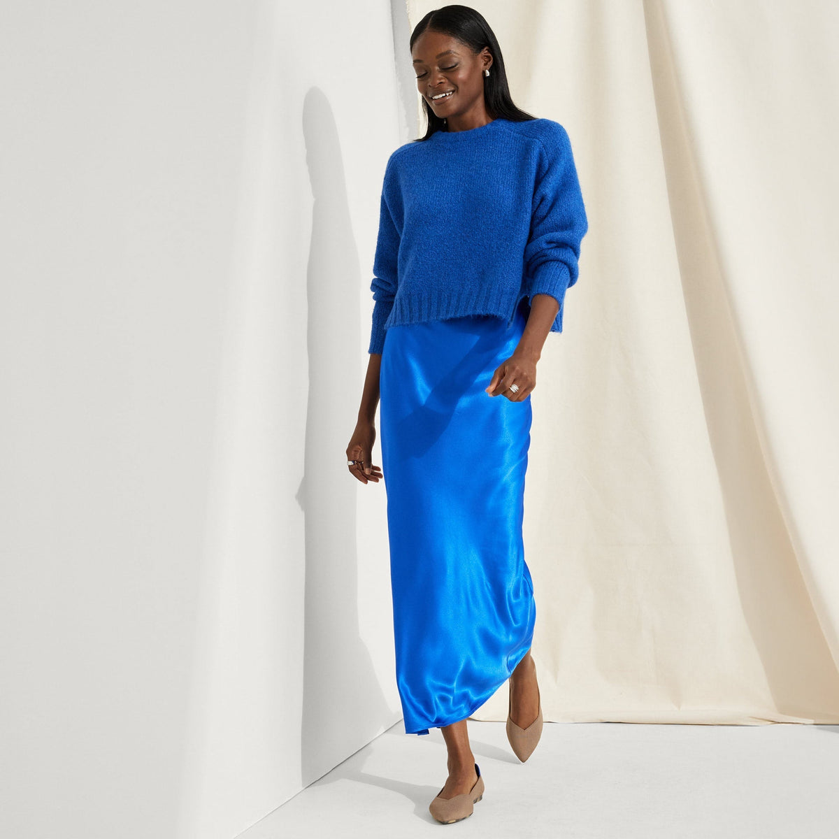 Comfortable Pointed Toe Flat in Portobello | Rothy's