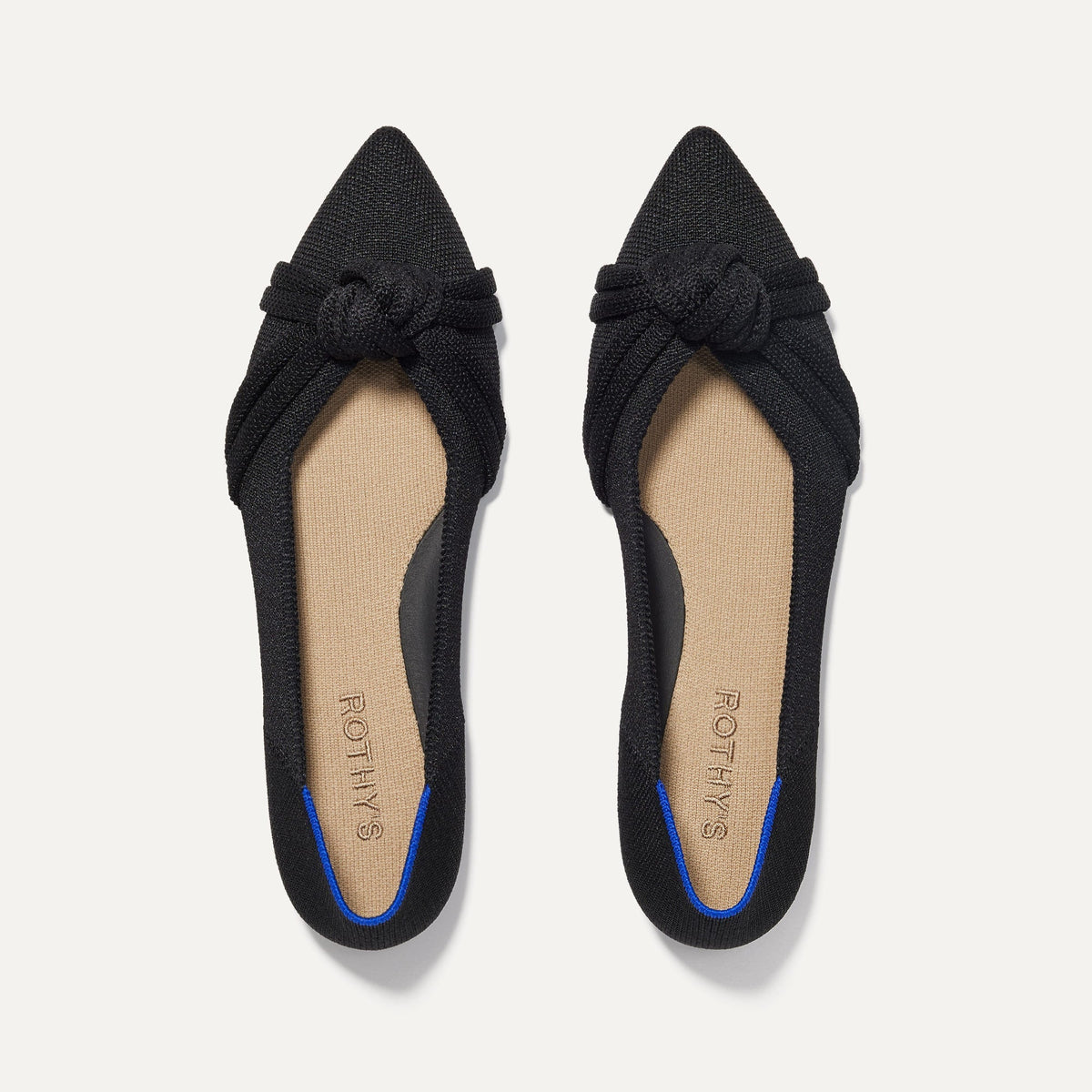 Knot Pointed Toe Flat in Black | Rothy's