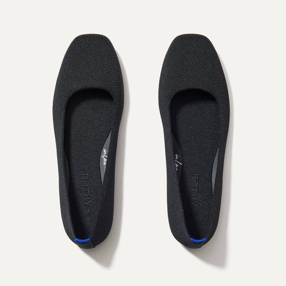 The Max Square in Black | Women's Flats | Rothy's