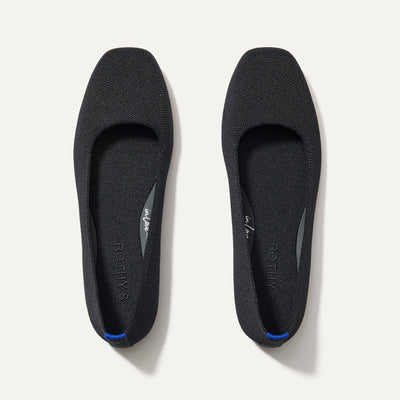 The Max Square in Black | Women's Flats | Rothy's