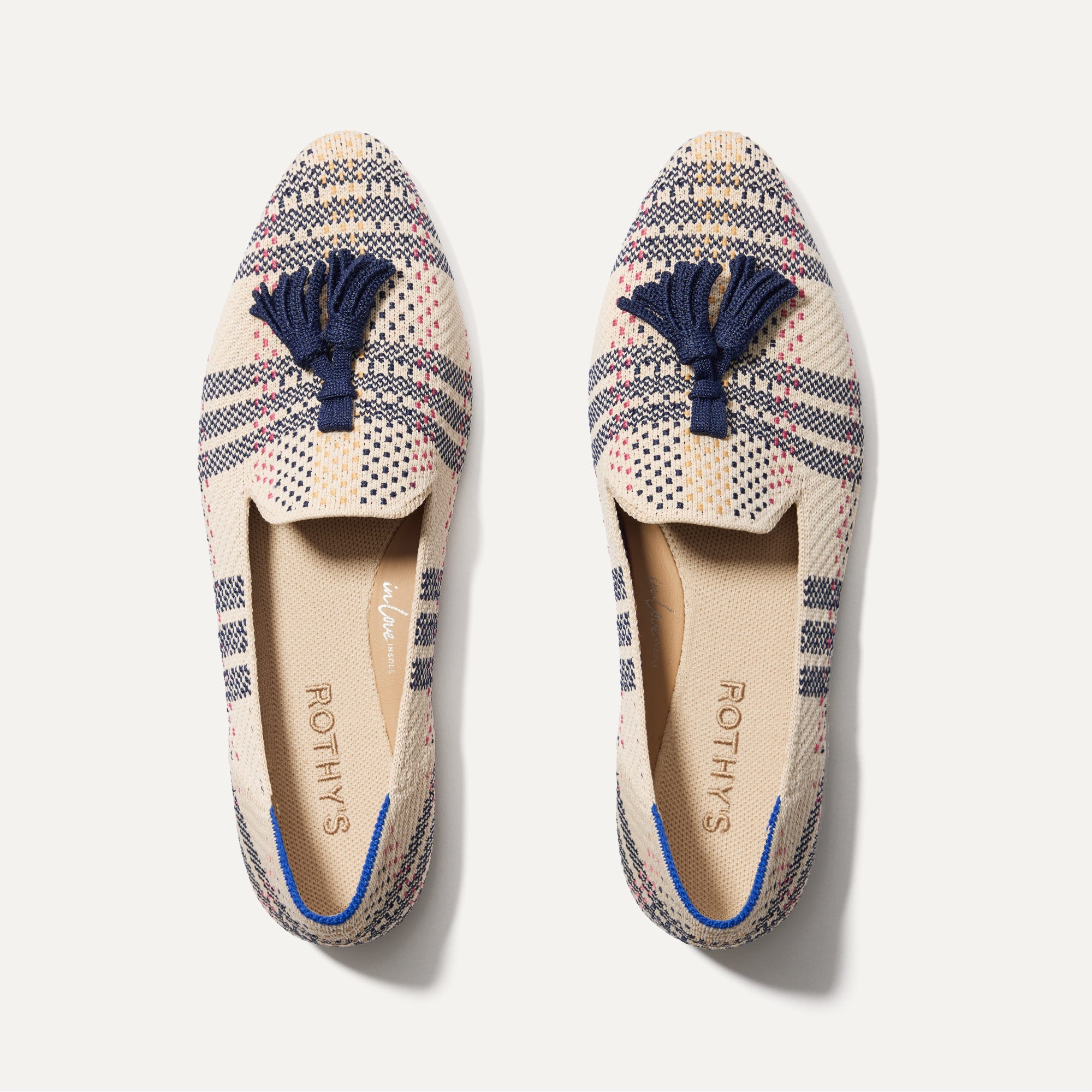 The Almond Tassel Loafer in Spring Plaid | Rothy's
