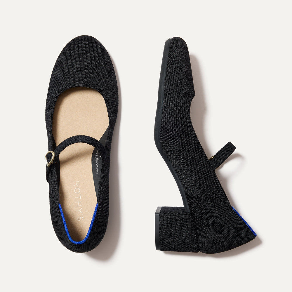 The Mary Jane Heel in Black | Rothy's