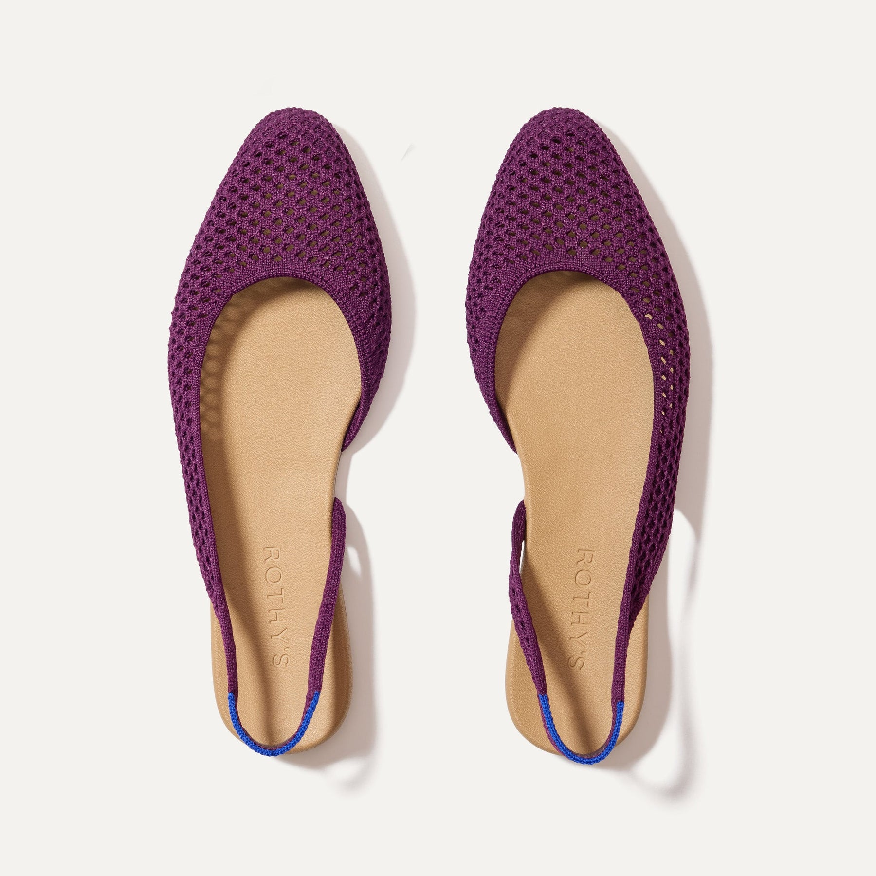 The Almond Slingback in Plum Mesh | Women's Flats | Rothy's
