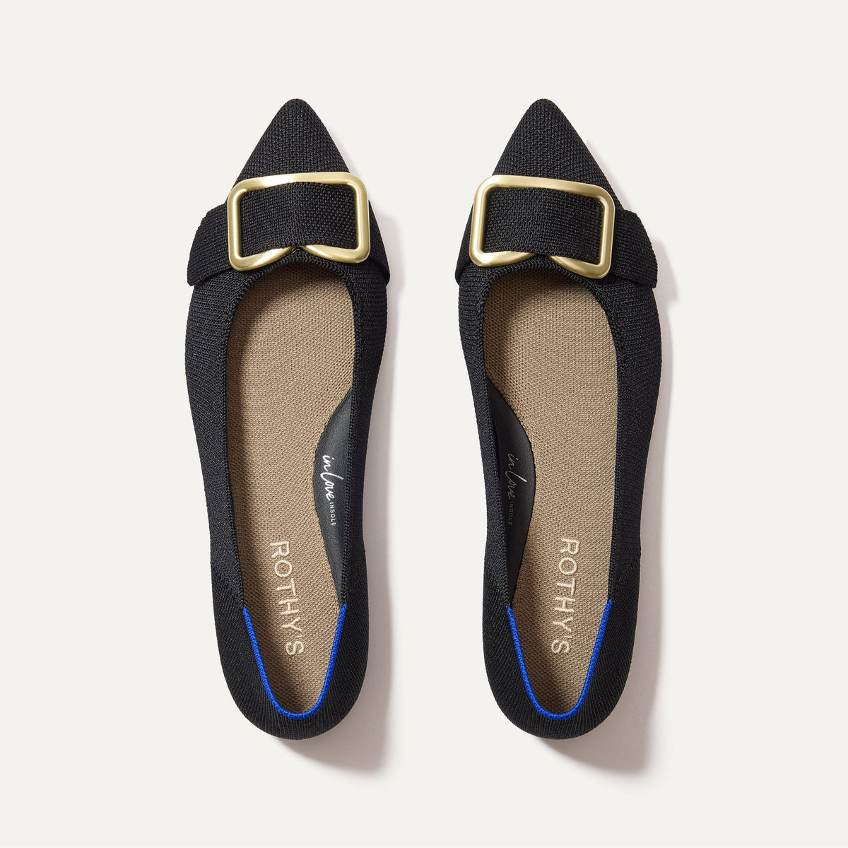 The Emblem Point II in Black | Women's Flats | Rothy's