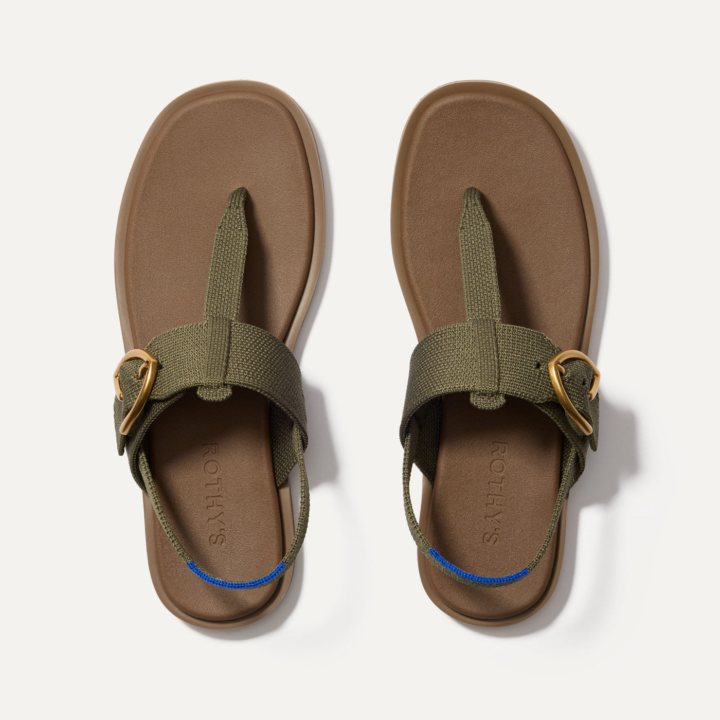 The T-Strap Sandal in Safari Green | Women's Sandals | Rothy's