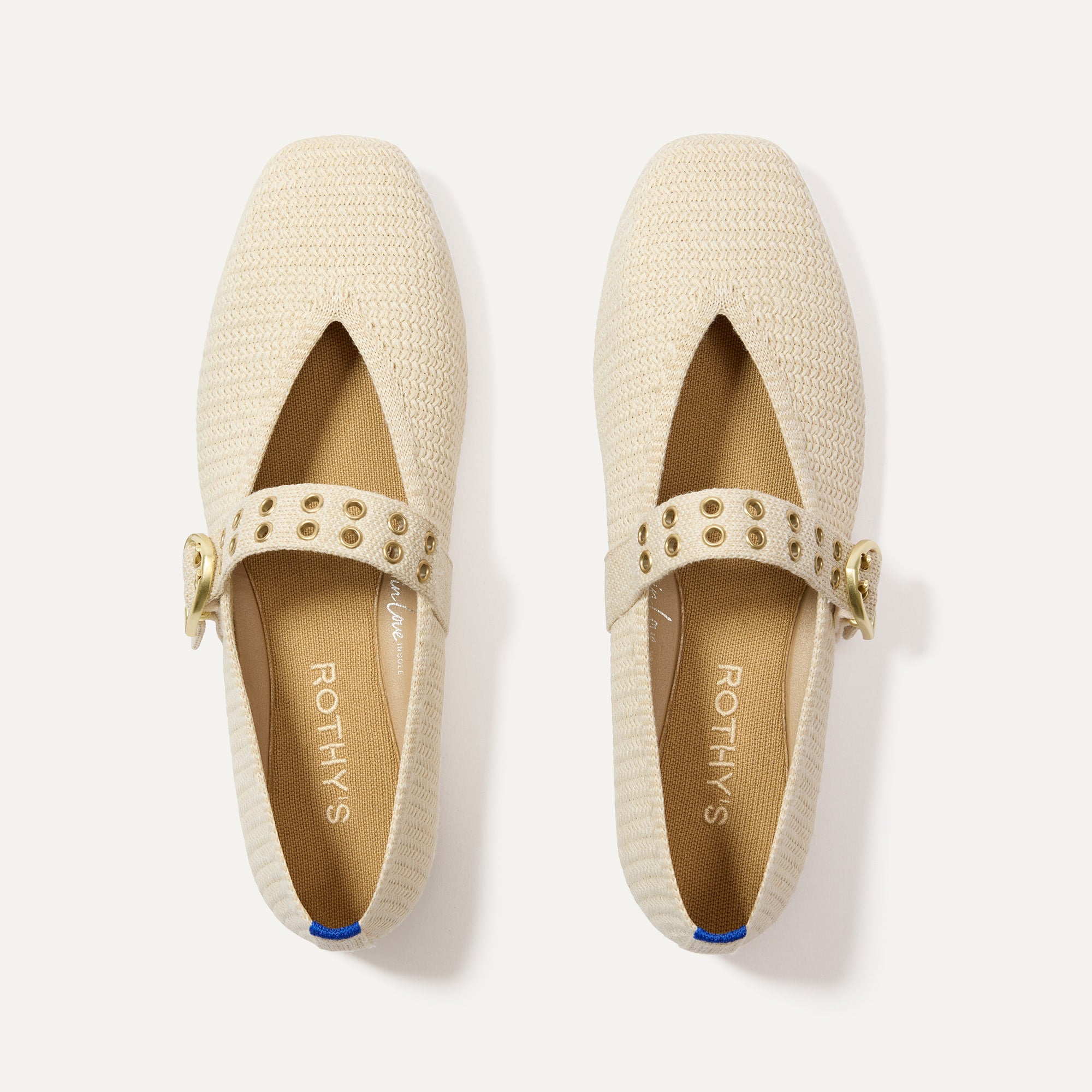 The Max Buckle Mary Jane in Cream Woven | Rothy's