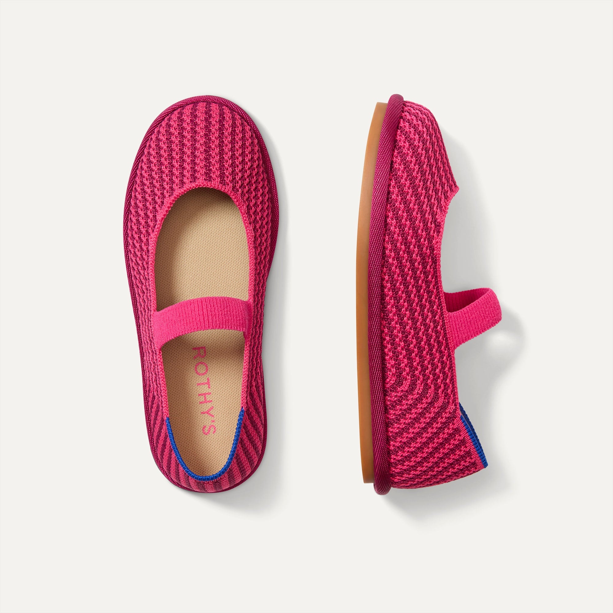 Girls' Mini Mary Jane in Raspberry Stripe | Rothy's