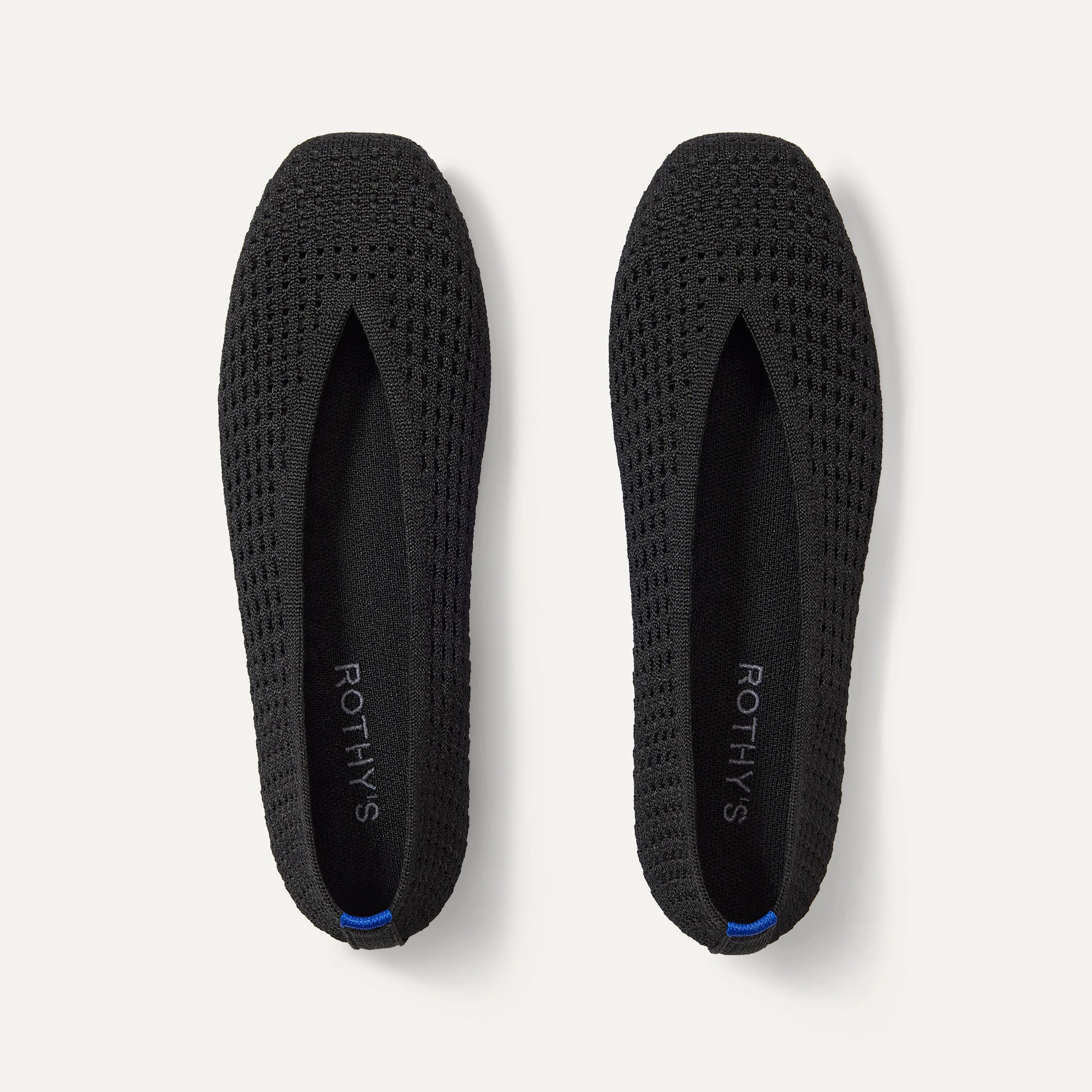 Max Square Ballerina Flat in Black Mesh | Rothy's