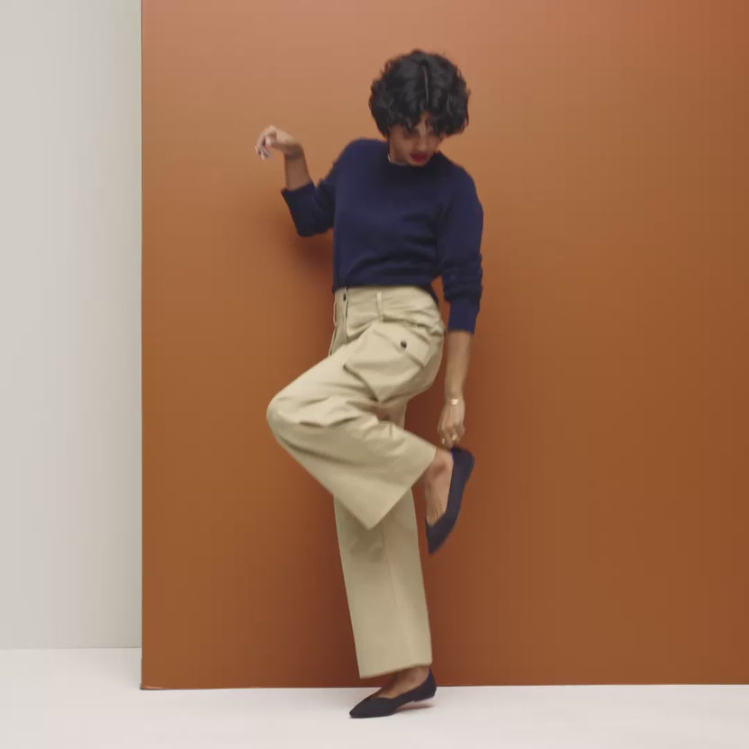 The Point II in Black | Wide Width Flats | Rothy's